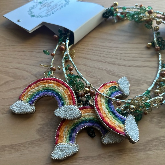 Holiday | At Patricks Day Bling Beaded Garland Rainbow Green Leprechaun ...